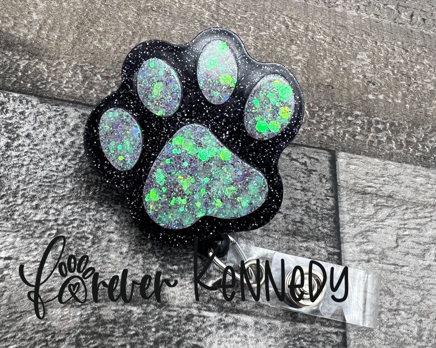 (PO) Epoxy Badge Reel: Paw Print – Furever Kennedy