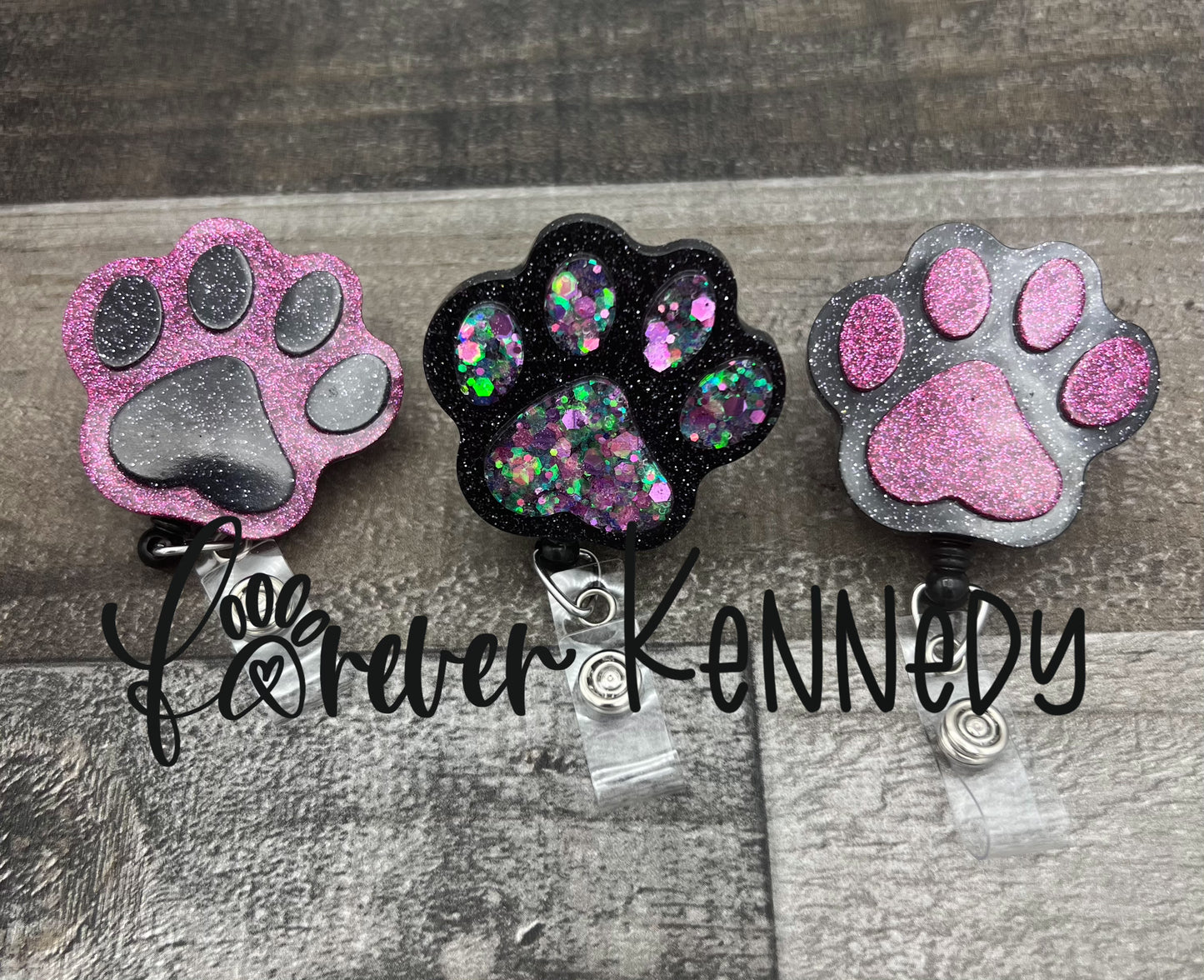 (PO) Epoxy Badge Reel: Paw Print – Furever Kennedy
